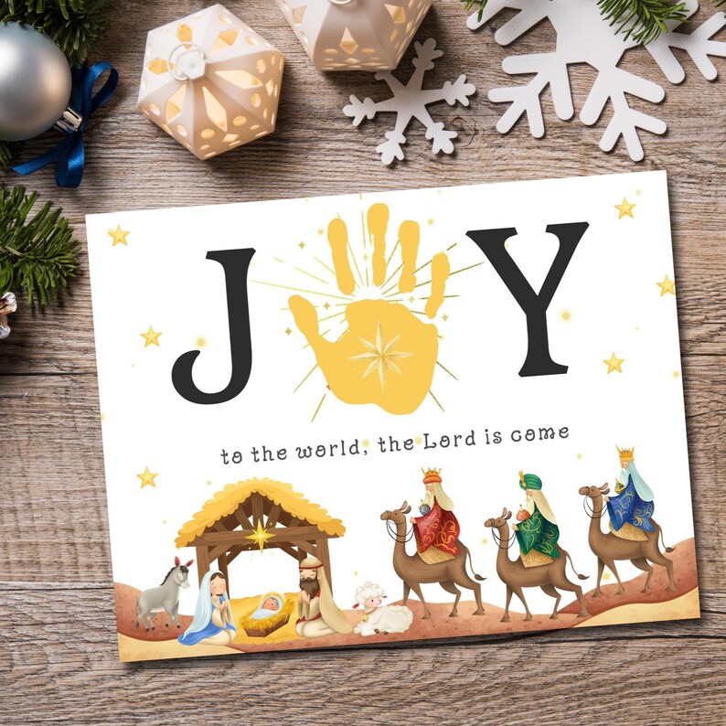 Nativity Handprint Craft Printable, Joy Handprint Art, Christian ...