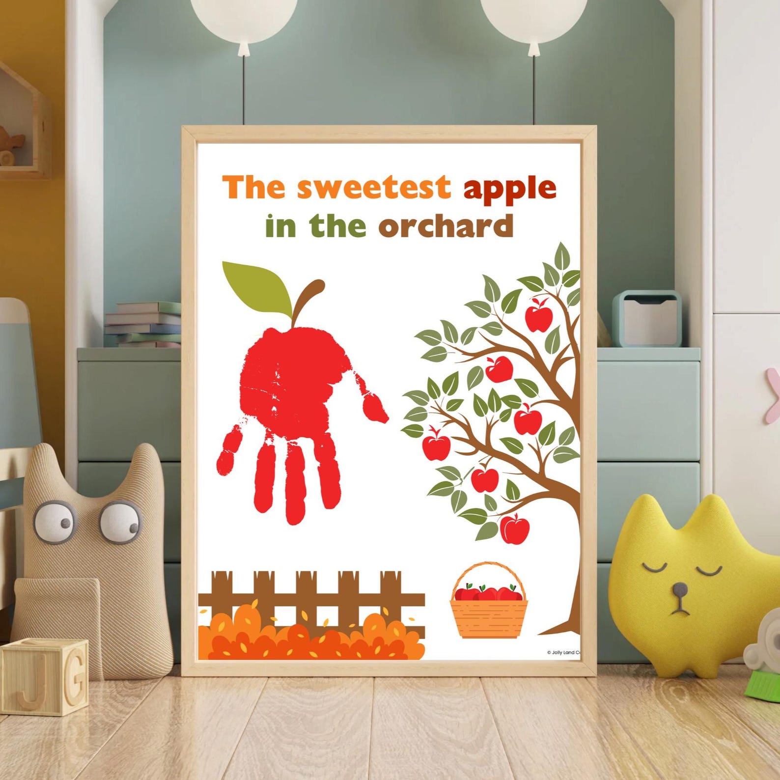 Apple Handprint Art: Fall Keepsake Craft for Kids (PDF Download) - Etsy
