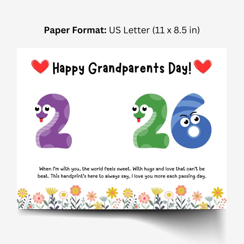 Grandparents Day Handprint Craft, 2026, Happy Grandparents Day ...