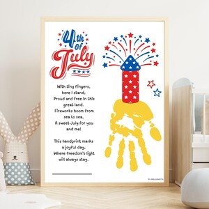 4th of July Handprint Printable Craft, 4th of July Handprint Art ...