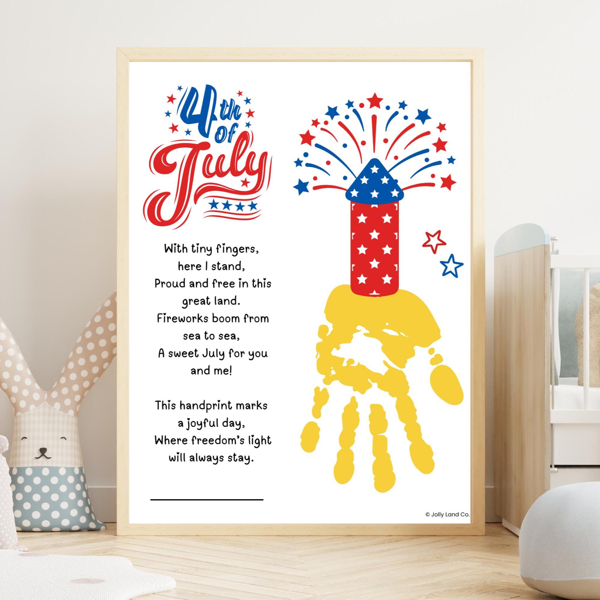 4th of July Handprint Printable Craft, 4th of July Handprint Art ...