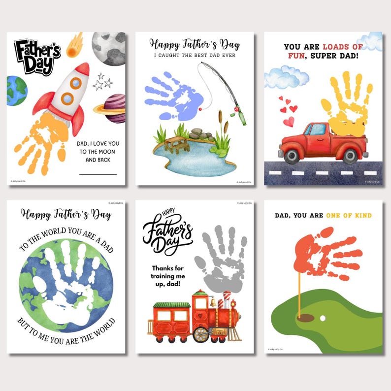 Father's Day Handprint Art Bundle: DIY Keepsake Gift (digital Download ...