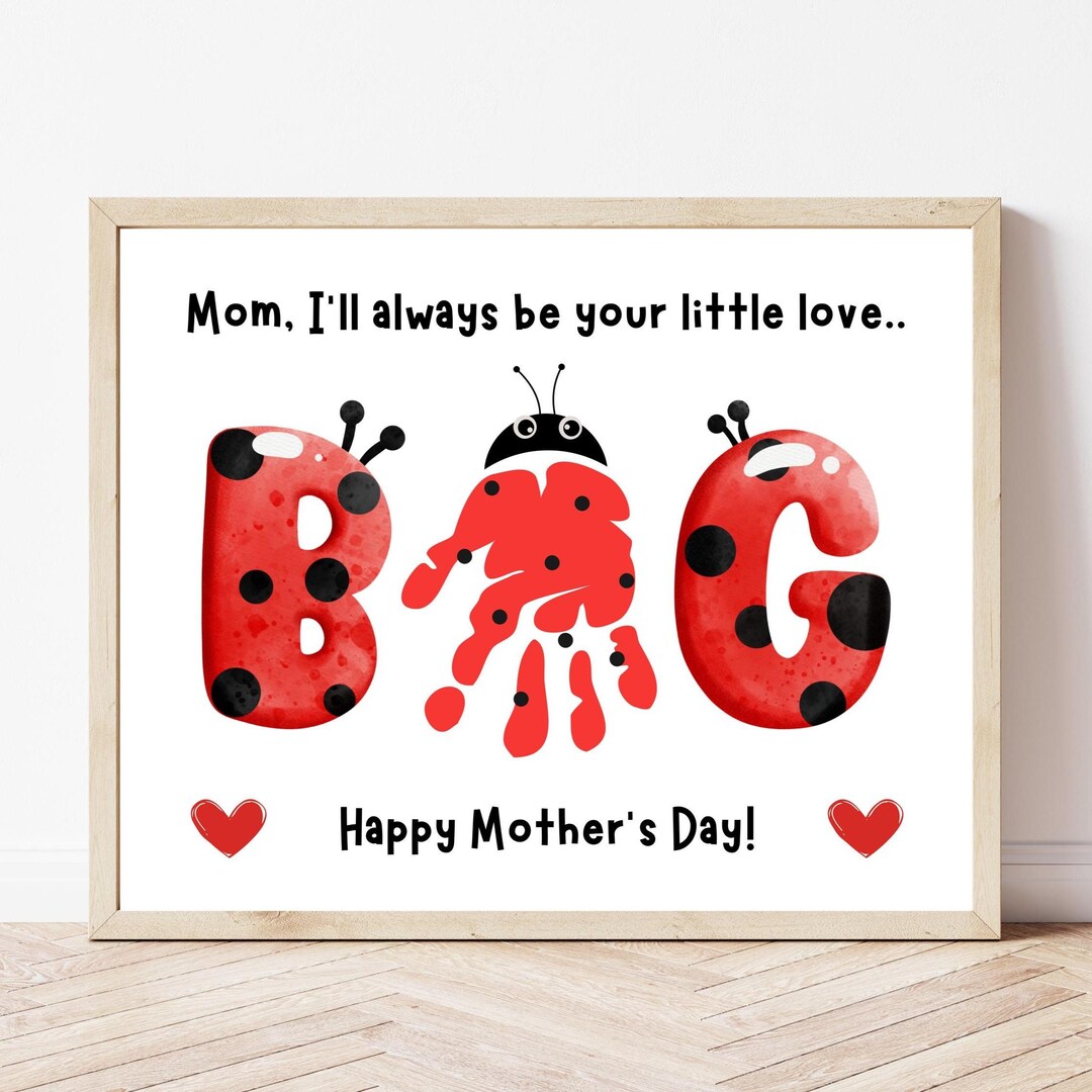 Mother’s Day Handprint Craft, Lovebug Keepsake, Toddler & Preschool ...