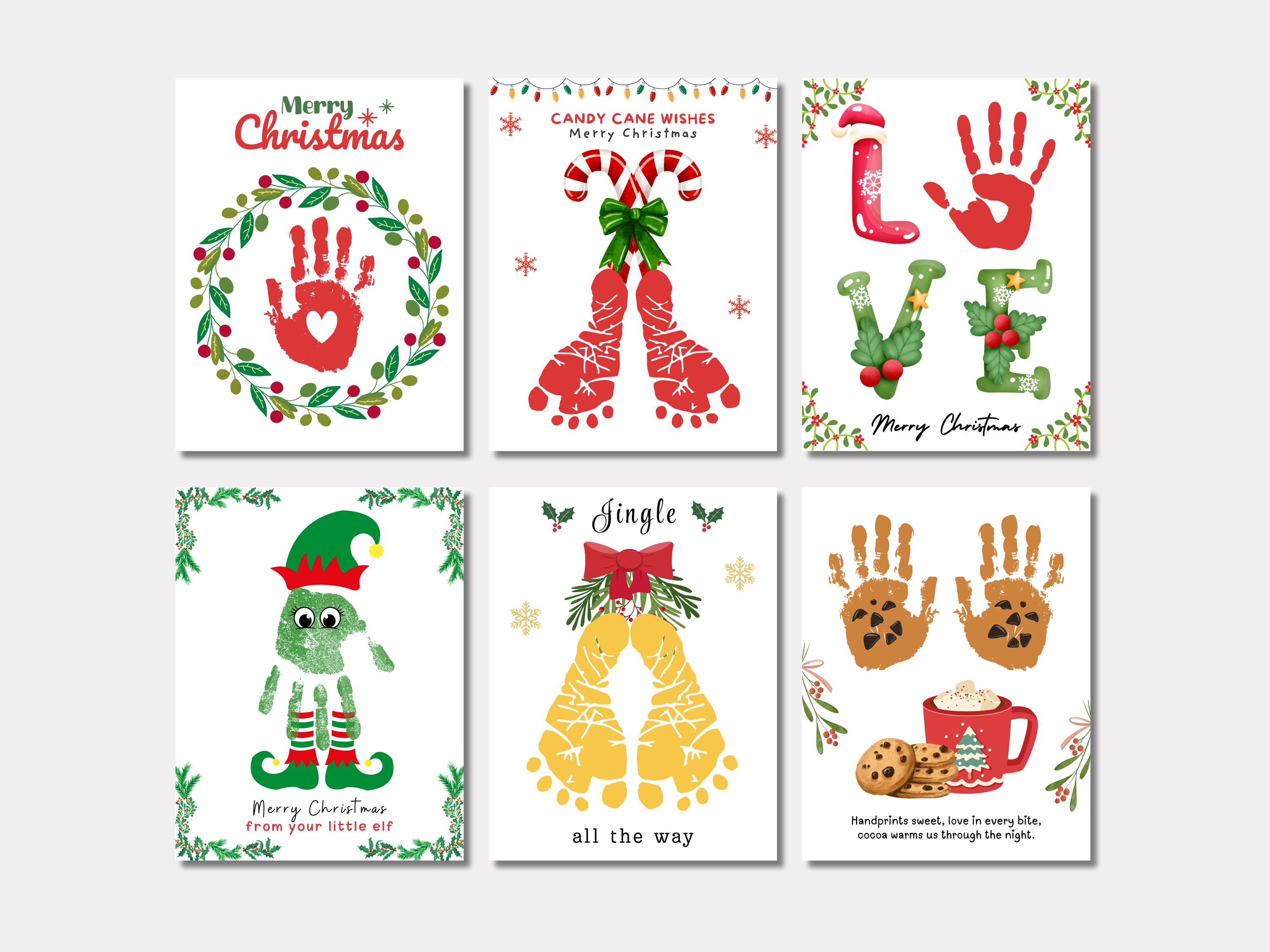 Christmas Handprint Art Bundle, 2O25 Holiday Handprint Keepsake for ...