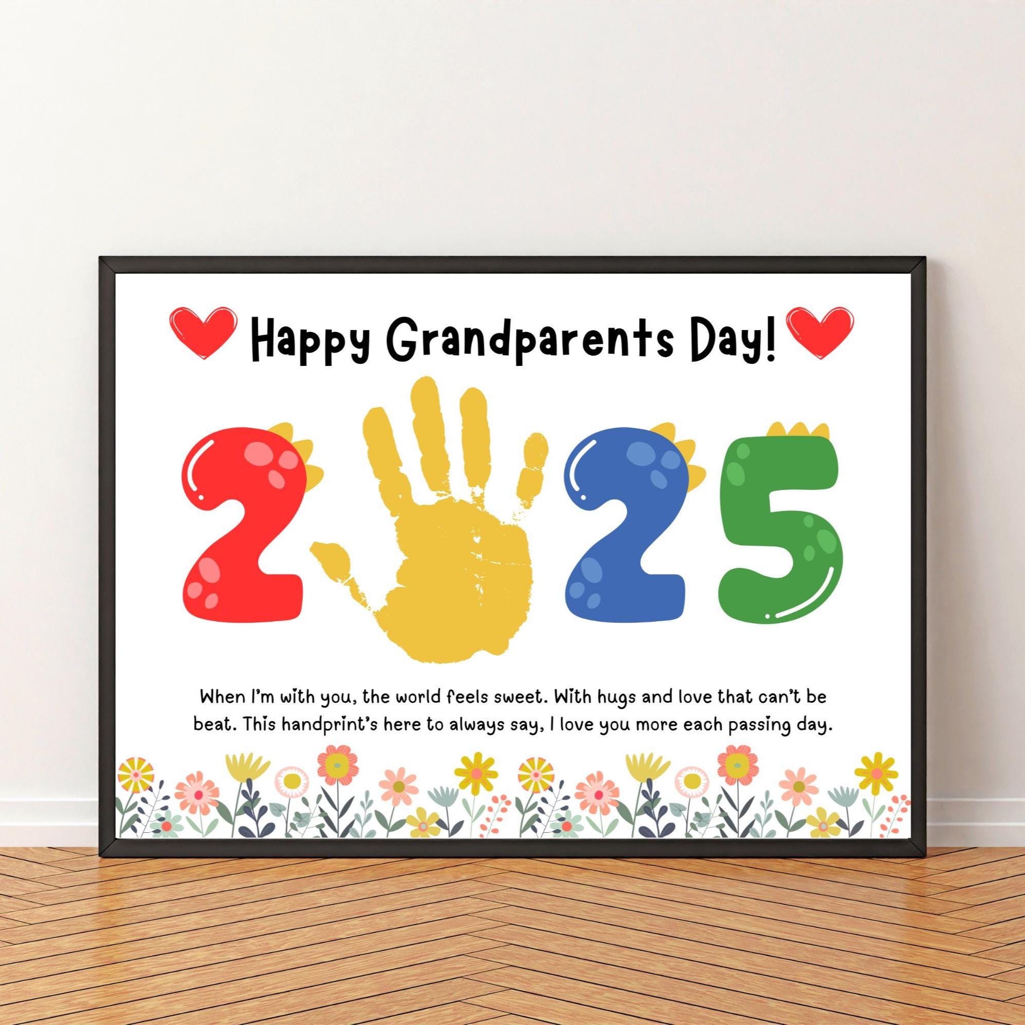 Grandparents Day Handprint Craft, 2025, Happy Grandparents Day ...