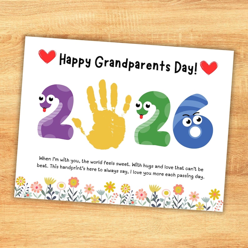 Grandparents Day Handprint Craft, 2026, Happy Grandparents Day ...