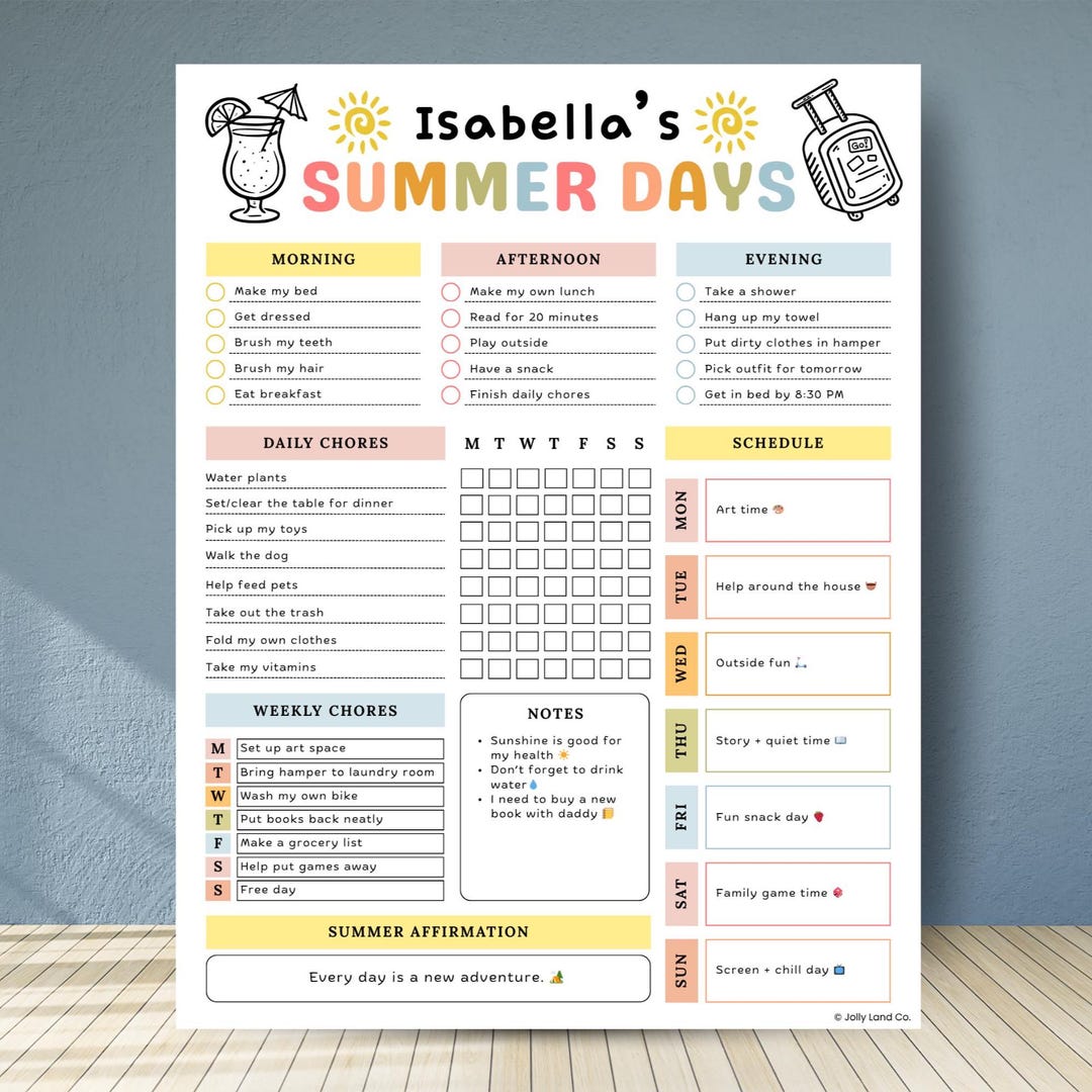Summer Planner Kids Summer Printable Summer School Planner Summer Kids ...