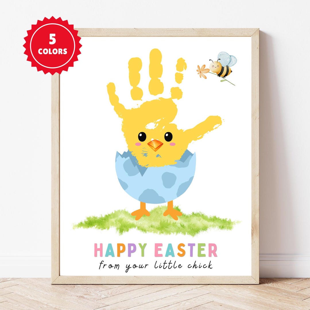 Easter Baby Chick Keepsake, DIY Handprint Art for Toddlers ...