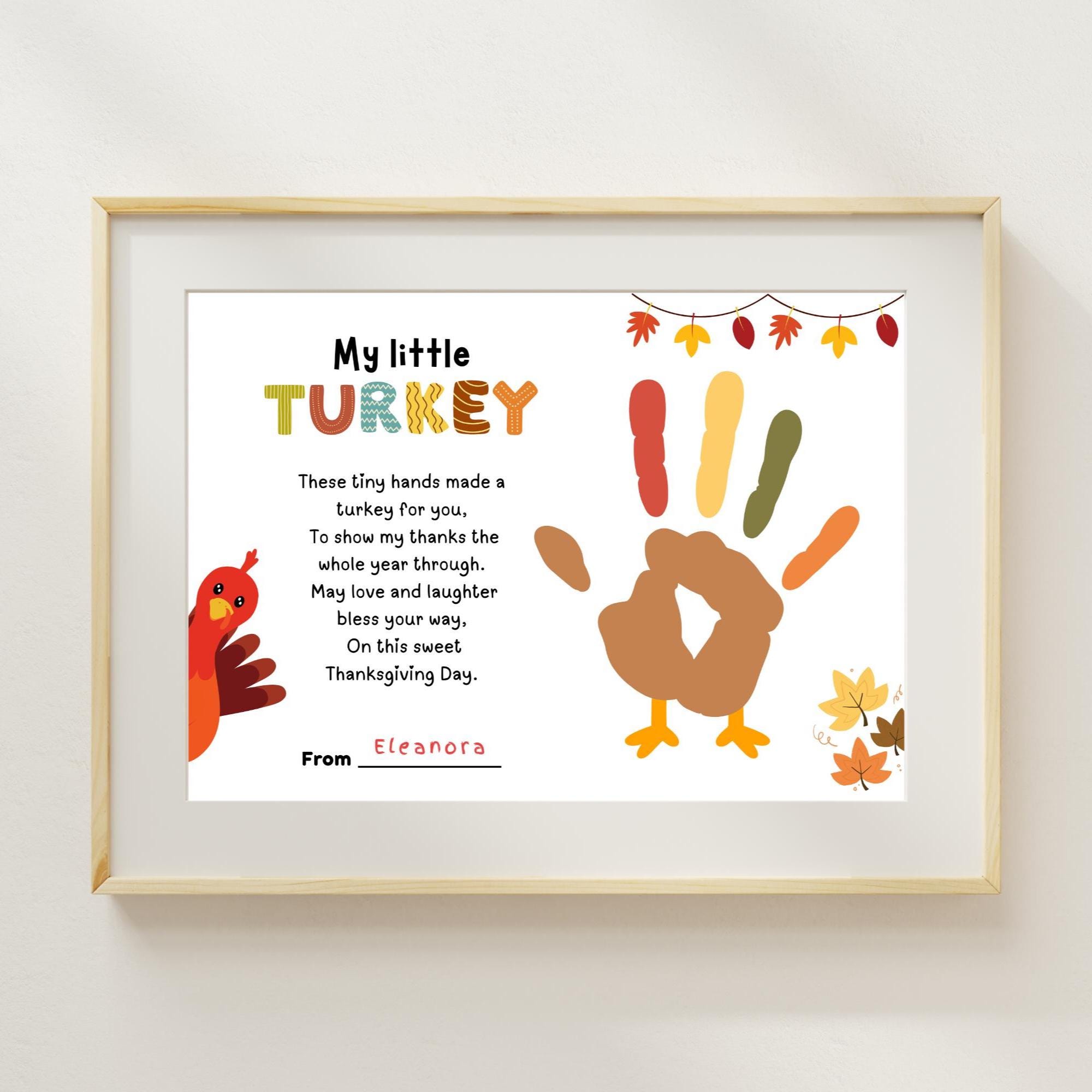 Thanksgiving Handprint Poem Art: Turkey Craft for Kids, Sweet Family ...