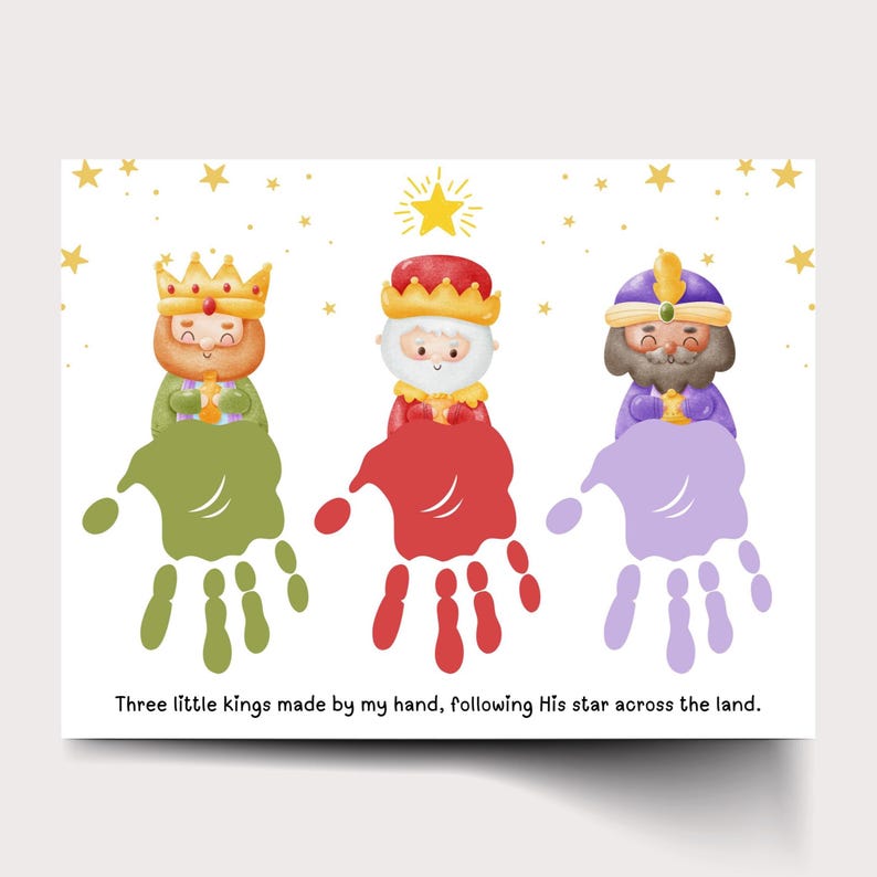 Three Kings Star Handprint Christmas Craft, Nativity Kids Handprint ...