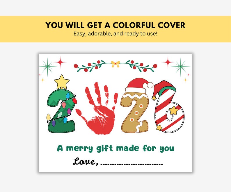 2026 Handprint Calendar, Printable Handprint Keepsake Craft, Preschool ...
