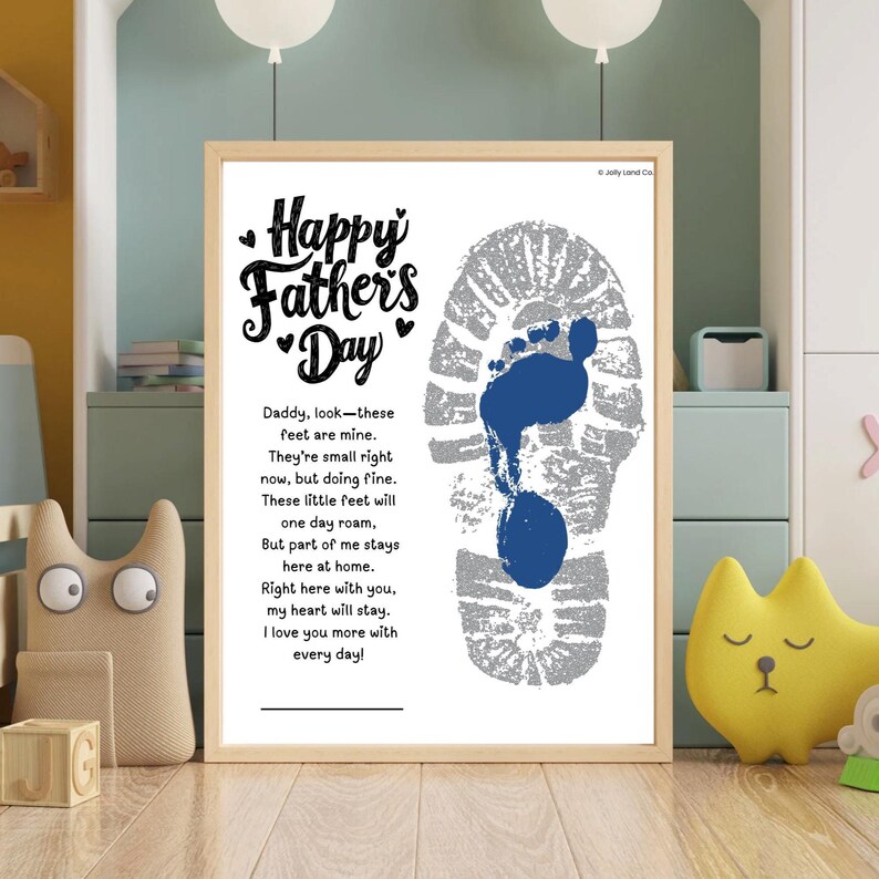 Fathers Day Footprint Craft, Fathers Day Gift, Fathers Day Poem ...