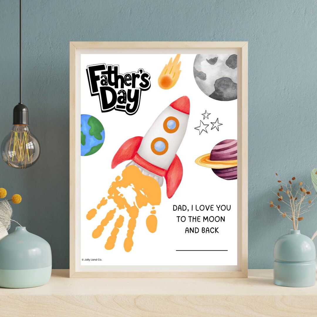 Father's Day Rocket Handprint Art: DIY Keepsake Gift (printable PDF) - Etsy