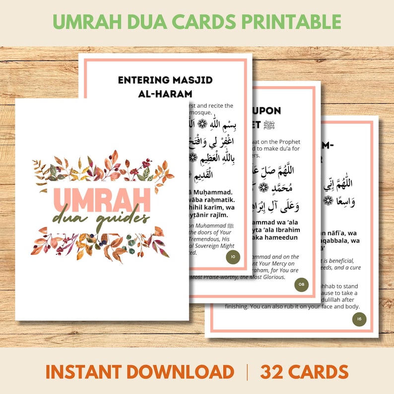 Umrah Dua Flash Cards: Islamic Pilgrimage Guide (PDF) - Etsy