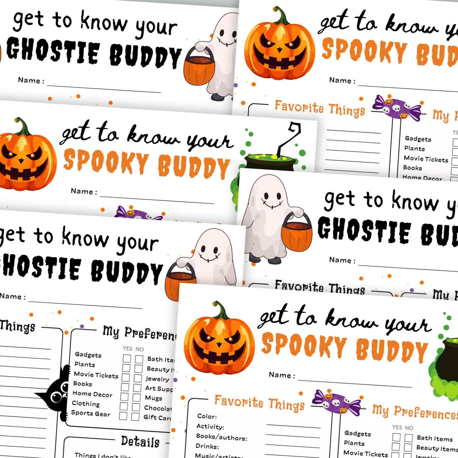 Halloween Questionnaire, Halloween Wishlist, Boo Buddy Printable ...