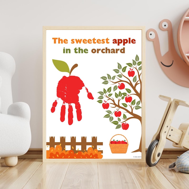 Apple Handprint Art: Fall Keepsake Craft for Kids (PDF Download) - Etsy