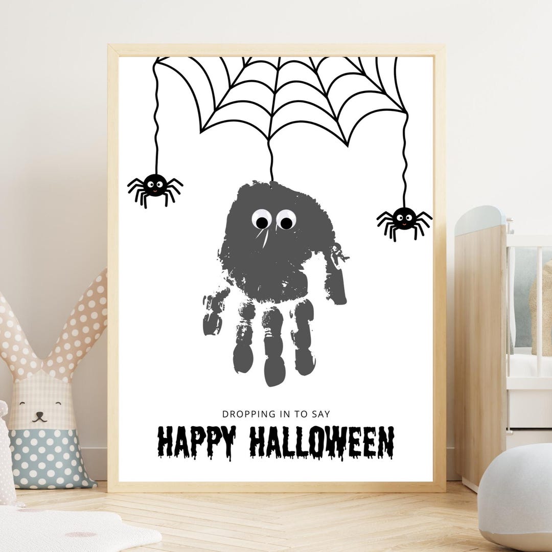 Spider Handprint Art: Halloween Craft, Preschool Printable (digital ...