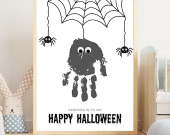 Spider Handprint Art: Halloween Craft, Preschool Printable (digital ...