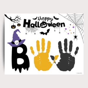 Halloween Handprint Bundle, Halloween Printable Handprint Craft for ...
