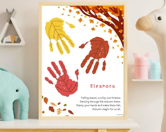 Falling Leaves Handprint Art, Preschool Crafts, Thanksgiving Crafts ...