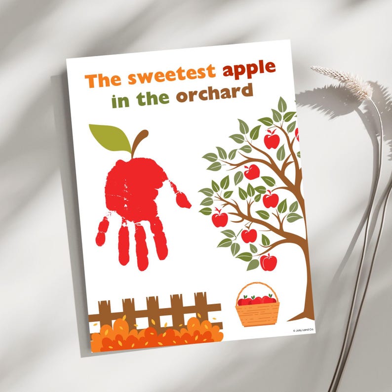 Apple Handprint Art: Fall Keepsake Craft for Kids (PDF Download) - Etsy