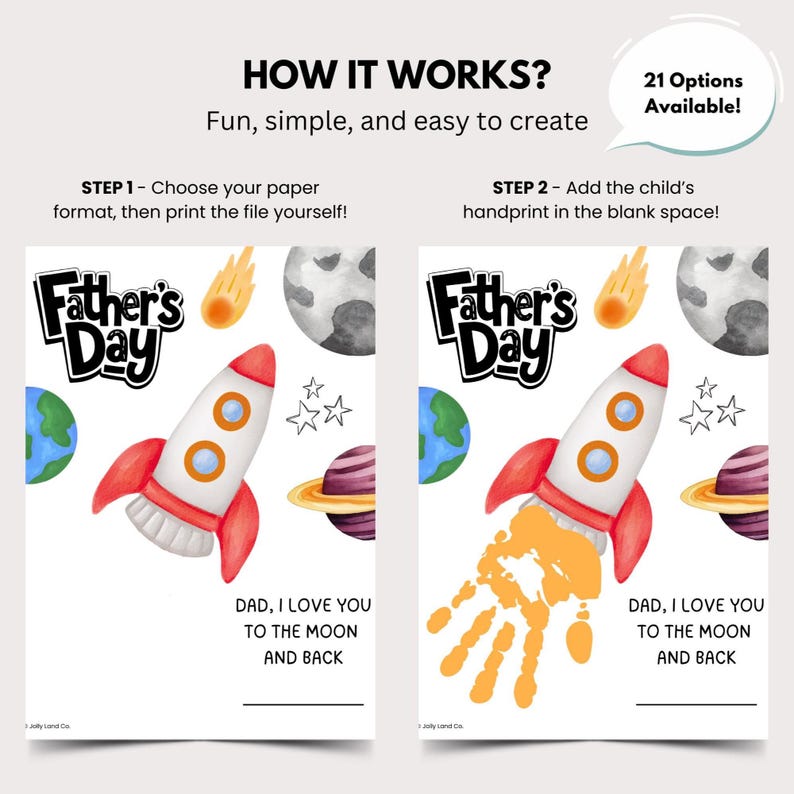 Father's Day Handprint Art Bundle: DIY Keepsake Gift (digital Download ...