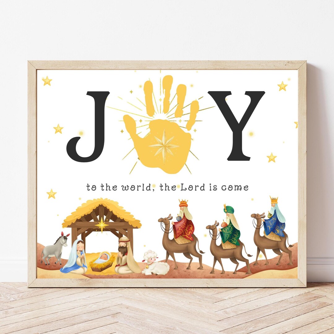 Nativity Handprint Craft Printable, Joy Handprint Art, Christian ...