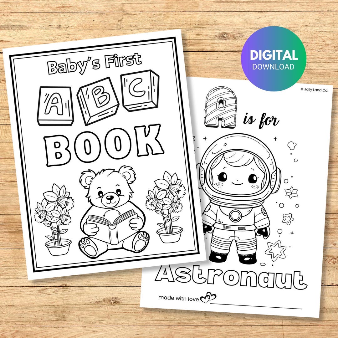 Printable Baby's First ABC Book, Baby Shower Activity, Keepsake ...