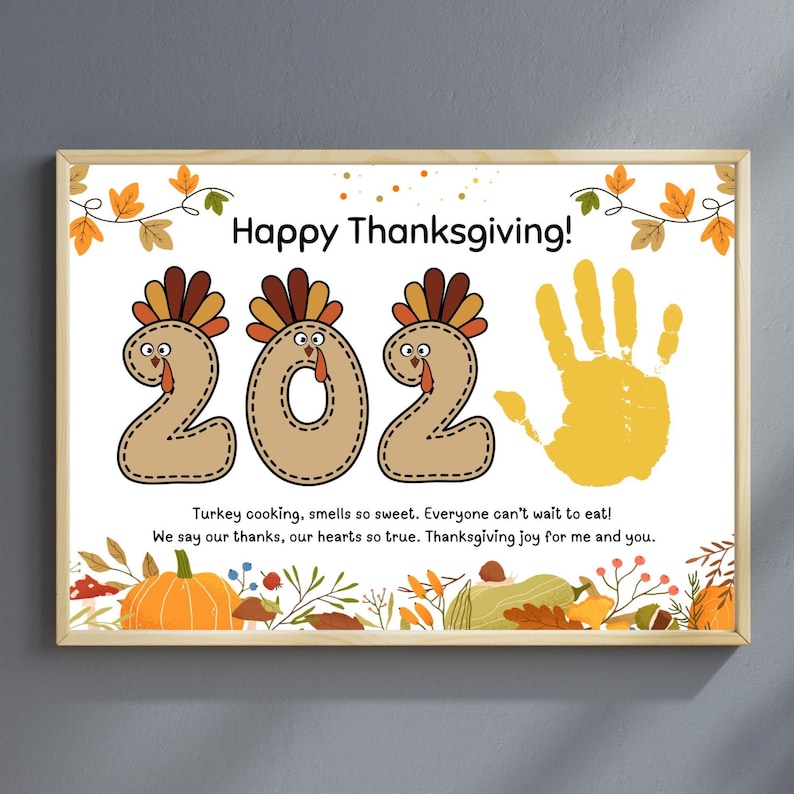 Happy Thanksgiving Handprint Art 2025, Turkey Handprint Craft for Kids ...