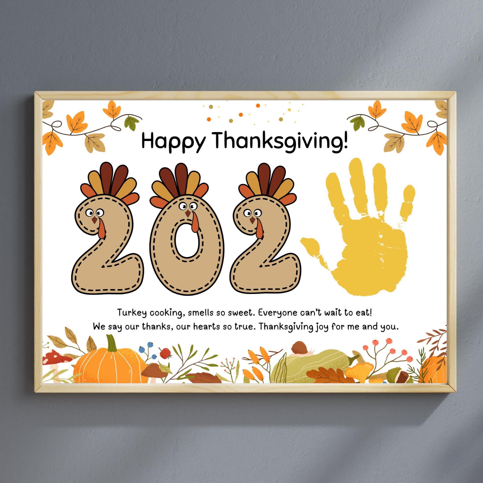 Happy Thanksgiving Handprint Art 2025, Turkey Handprint Craft for Kids ...