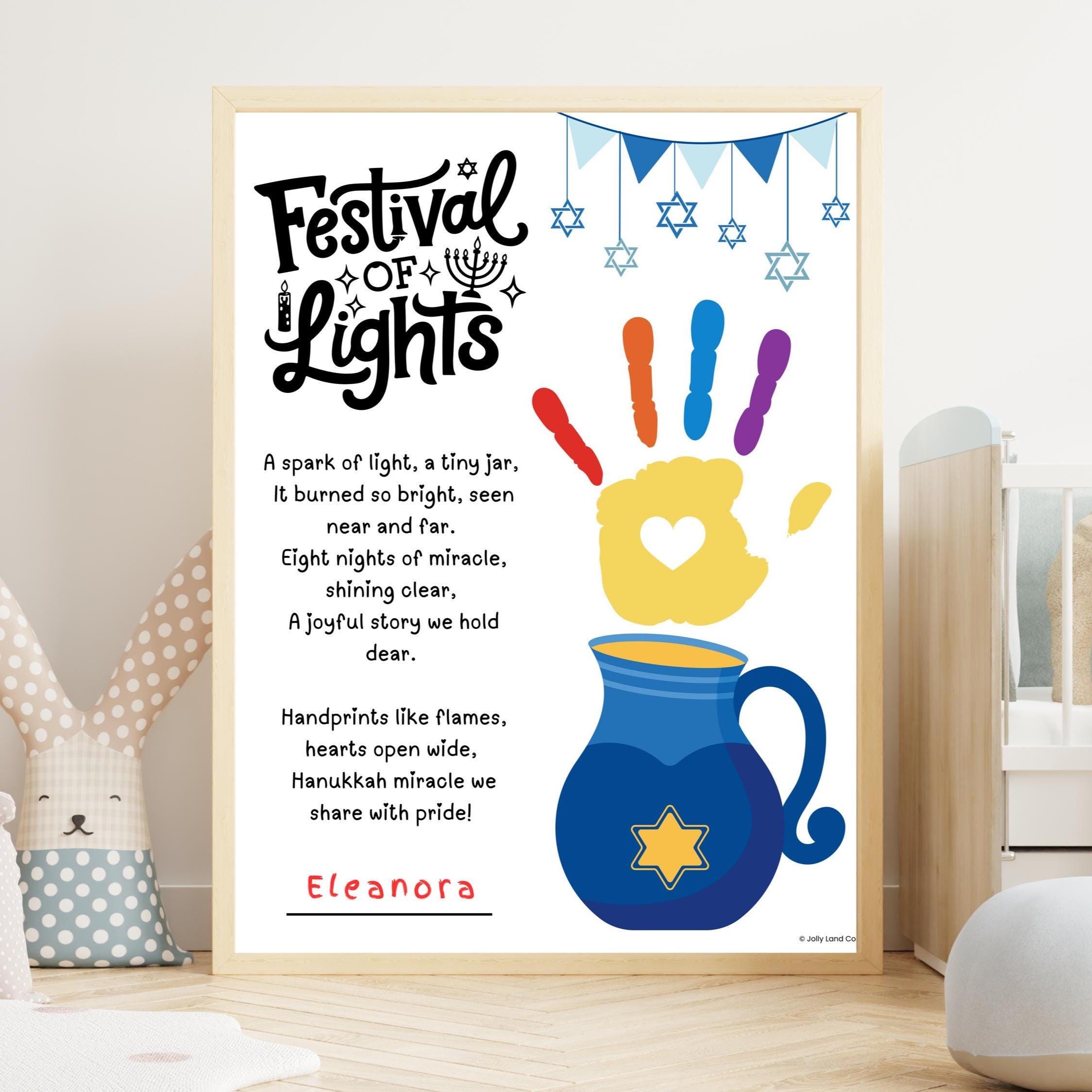 Hanukkah Handprint Craft for Kids, Printable Menorah Art, Toddler ...