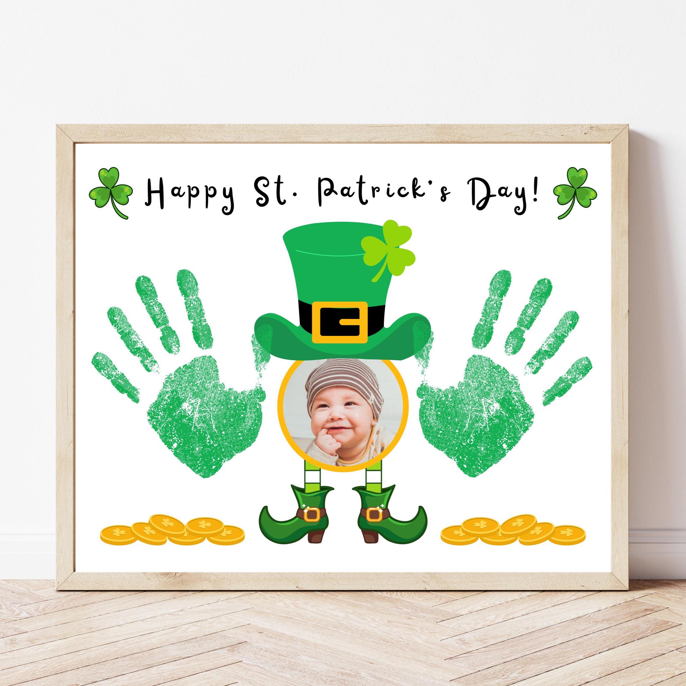 Leprechaun Handprint Craft Printable, St Patrick’s Day Kids Art ...