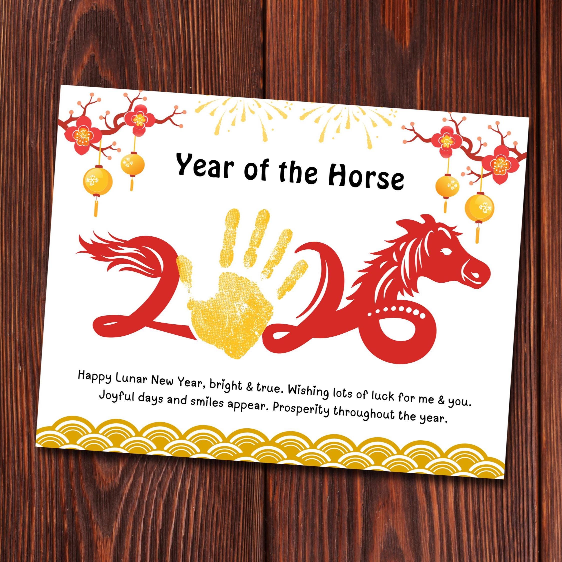 2026 Lunar New Year Handprint Craft, Year of the Horse Handprint Art ...