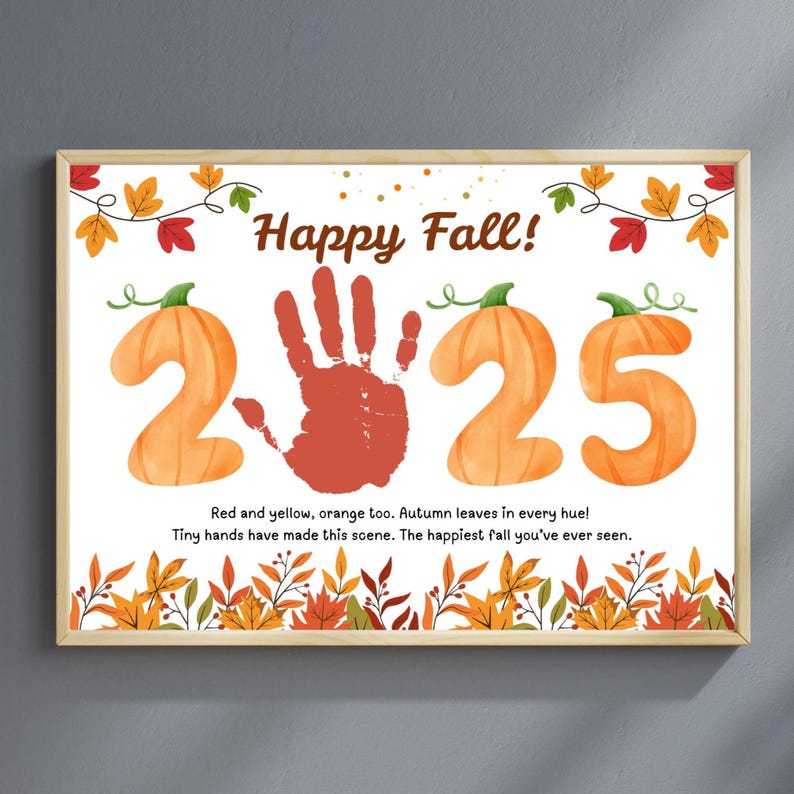 Happy Fall Handprint Craft, 2025, Happy Fall Handprint Art, Autumn ...