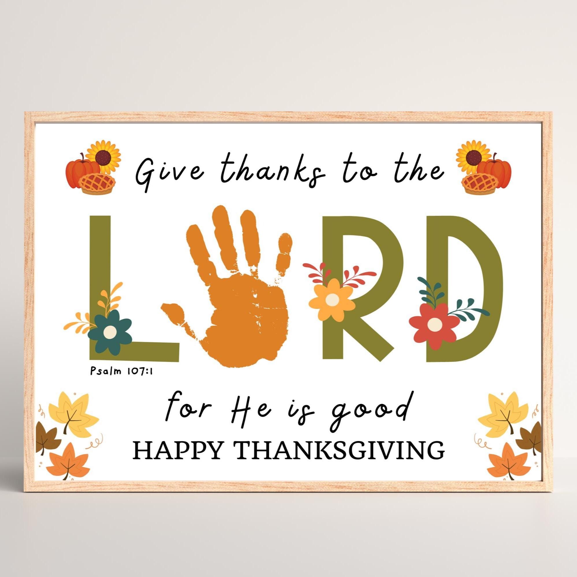 Christian Thanksgiving Craft for Kids, Give Thanks to the Lord ...