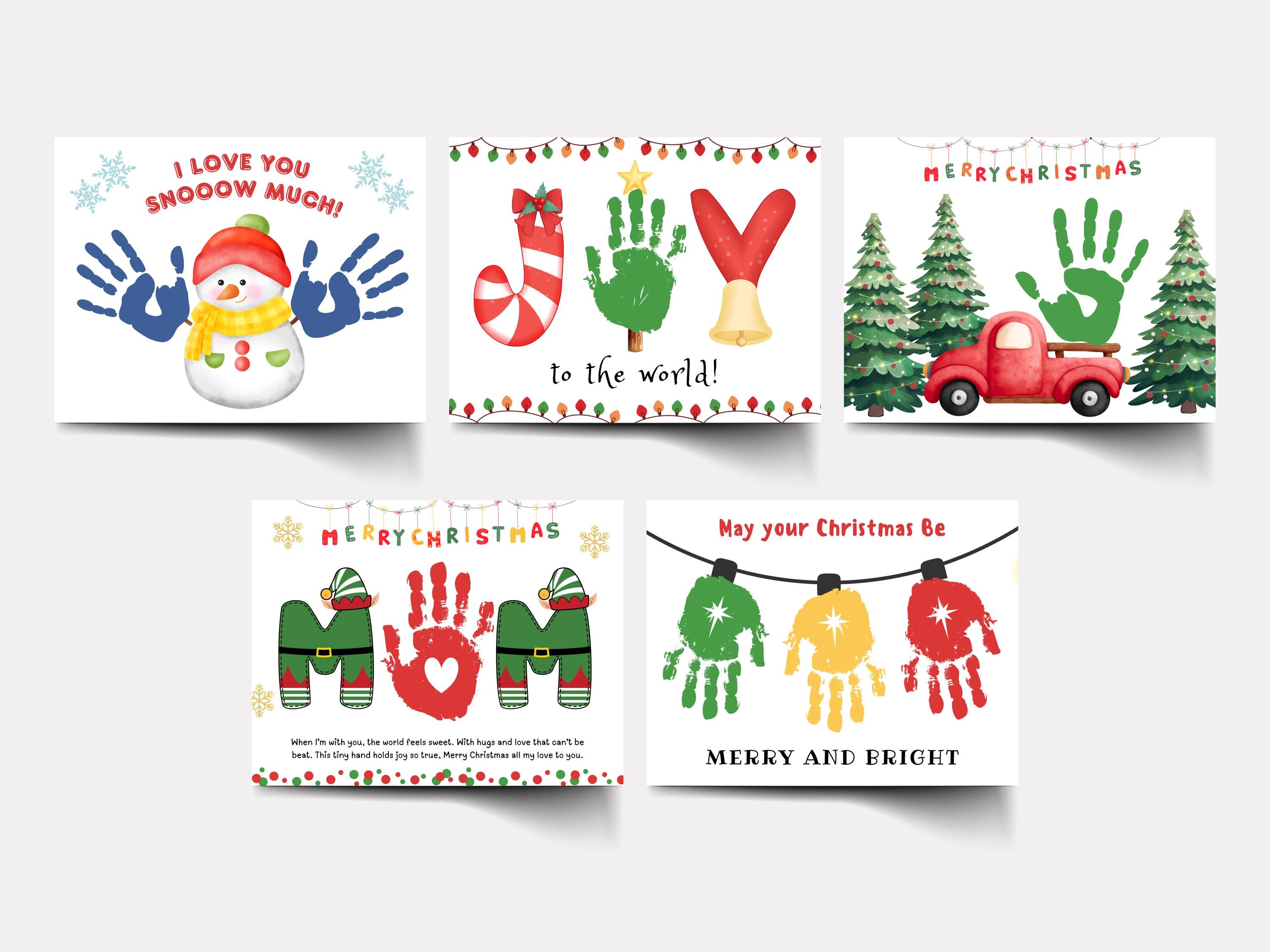 Christmas Handprint Art Bundle, 2O25 Holiday Handprint Keepsake for ...