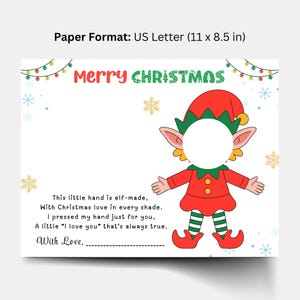 Christmas Elf Handprint Craft With Poem – Printable Holiday Activity ...