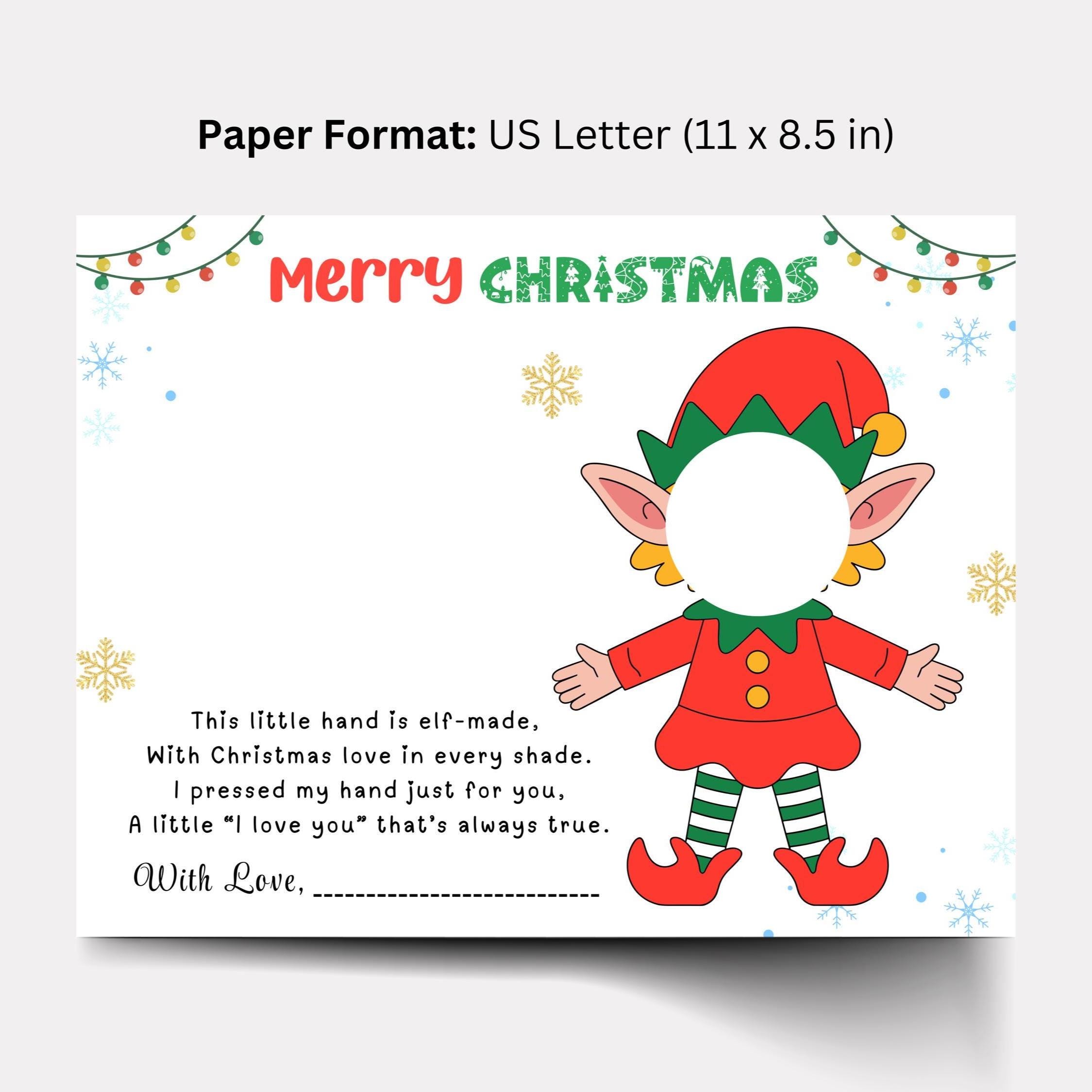 Christmas Elf Handprint Craft With Poem – Printable Holiday Activity ...