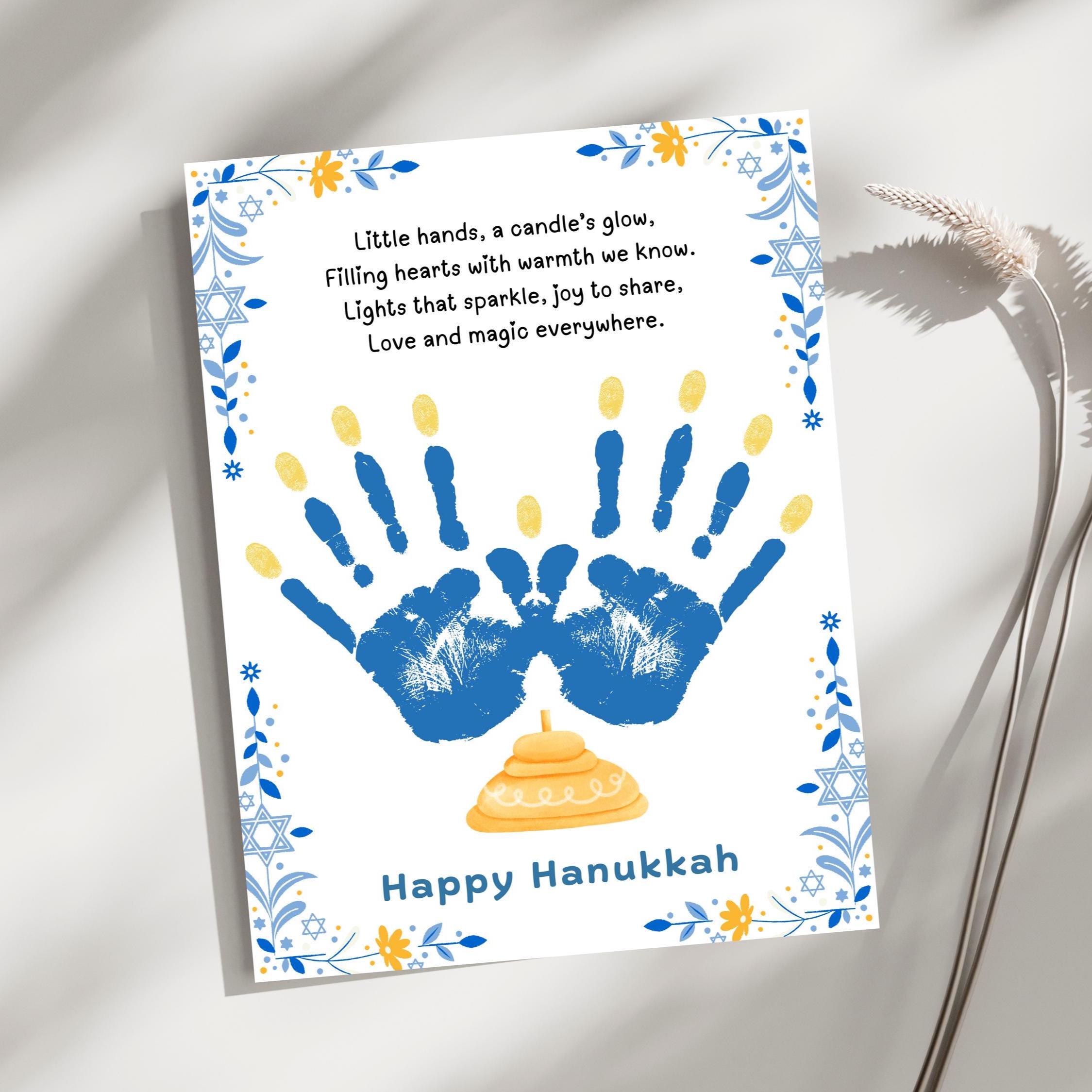 Hanukkah Handprint and Fingerprint Art Poem for Kids: Printable Craft ...