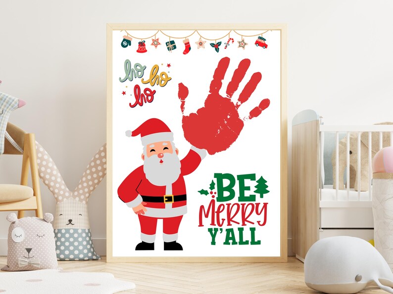 Christmas Handprint Art Bundle, 2O25 Holiday Handprint Keepsake for ...