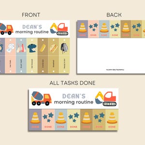 Kids Flip Routine Chart Editable Printable, Morning Evening Bedtime ...