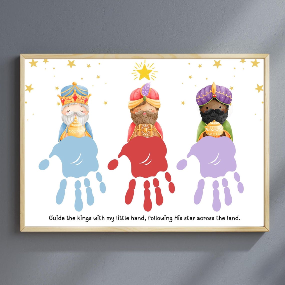 Christmas Wise Men Handprint Craft Printable, Three Kings Nativity Art ...
