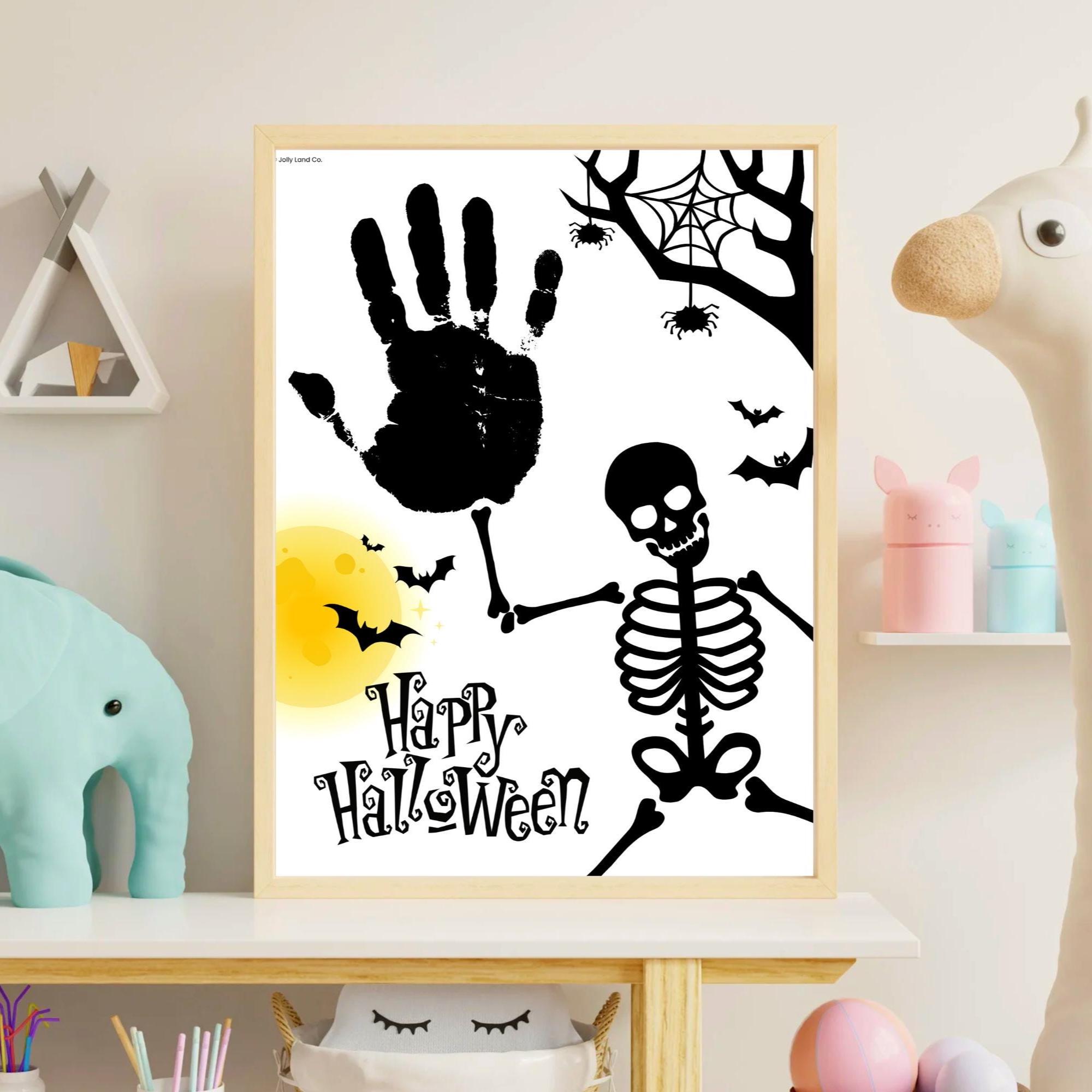 Halloween Skeleton Handprint Footprint Art: Spooky Kids Craft (digital ...