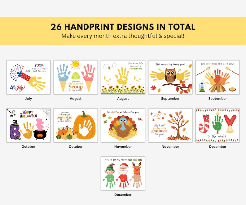 2026 Handprint Calendar Craft | Printable Calendar Keepsake | Handprint ...