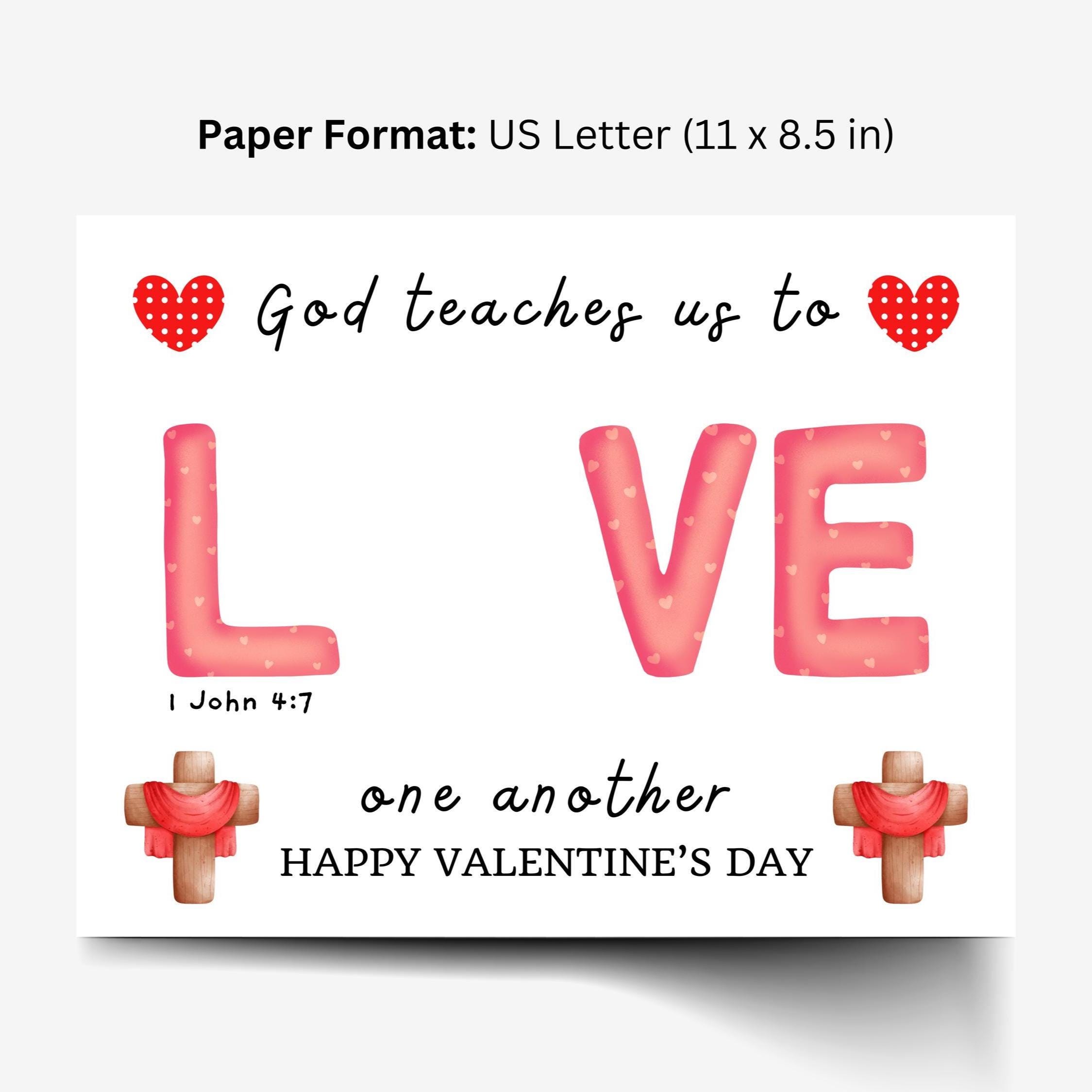 Christian Valentine Handprint Craft for Kids, Love One Another Bible ...