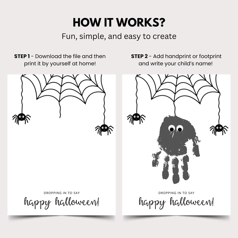 Spider Handprint Craft: Halloween Keepsake Art (digital Download, PDF ...