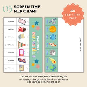 Kids Flip Routine Chart: Editable Visual Schedule (canva PDF) - Etsy