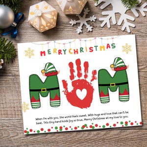 Christmas Handprint Art Bundle, 2O25 Holiday Handprint Keepsake for ...