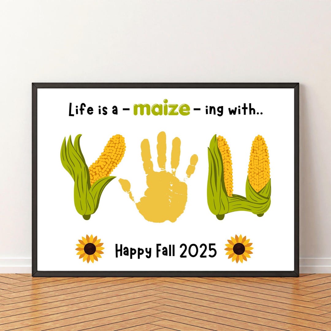 Printable Fall Corn Handprint Craft: Thanksgiving Kids Activity ...