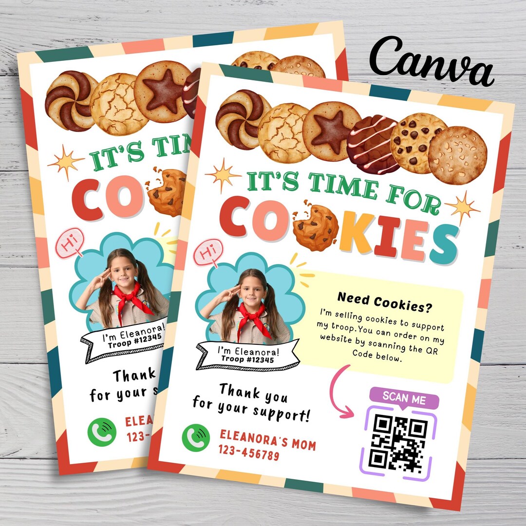 Editable Scout Cookie Sales Flyer, Cookie Season Poster, Custom Order ...